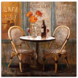 Wandbild Artland "Triff mich im Cafe I", beige (naturfarben), B:100cm H:100cm, Canvas, Leinwand, Bilder, als Leinwandbild, Poster in verschied. Größen