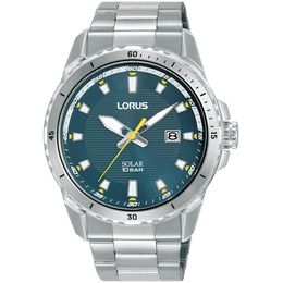 Solaruhr Lorus "Sports", silber (silberfarben, grau), Armbanduhren, Herren, Armbanduhr, Herrenuhr, Edelstahlarmband, analog, Tag