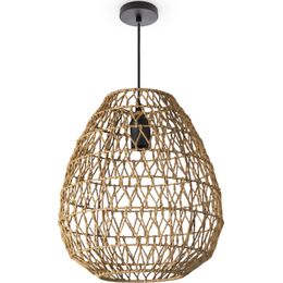 Pendelleuchte Paco Home "KAGEEG" Lampen Gr. Ø 30cm H: 33cm, braun Korb Hängeleuchte Rattan Optik Boho Esszimmerlampe E27 Skandi