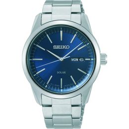 Solaruhr Seiko "SNE525P1", silber (silberfarben), Armbanduhren, Herren, Armbanduhr, Herrenuhr, Datum, Saphirglas, Edelstahlarmband