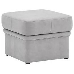 Hocker VILLA BECK "Lugano" Gr. B/H: 58cm x 47cm, Microfaser, silberfarben (32 silber) Fußhocker Polsterhocker mit aufklappbarer Sitzfläche, Sitzhöhe 49 cm