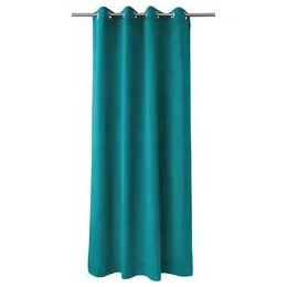 Vorhang Apelt "TASSILO" Gr. 1, blau (petrol), B:135cm H:245cm, Polyester, Gardinen, HxB: 245x135, Tassilo, Ösenschal mit Mettalösen