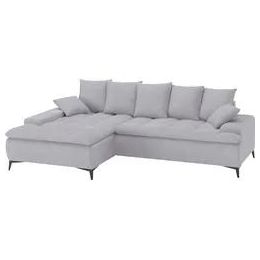 Ecksofa Inosign "Haiti III, L-Form" Sofas Gr. B/H/T: 280cm x 87cm x 180cm, Cord, mega-Recamiere links, grau (stripes 8637 warm grau) Mit Kaltschaum, bis 140 kg belastbar