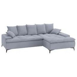 Ecksofa Inosign "Haiti III, L-Form" Sofas Gr. B/H/T: 280cm x 87cm x 180cm, Microfaser, mega-Recamiere rechts, blau (memphis 1676 grau) Mit Kaltschaum, bis 140 kg belastbar