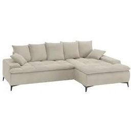 Ecksofa Inosign "Haiti III, L-Form" Sofas Gr. B/H/T: 280cm x 87cm x 180cm, Microfaser, mega-Recamiere rechts, beige (novaclean avanti 6 taupe) Mit Kaltschaum, bis 140 kg belastbar