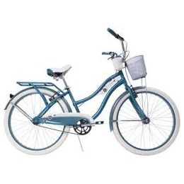 Cruiser Huffy "Huffy Deluxe Mattes Smaragdgrün 26-Zoll" Fahrräder Gr. 38cm, 26 Zoll (66,04cm) hinten: 26 Zoll (66,04cm), blau (grün) Kinder