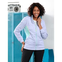 Sweatjacke Catamaran, Damen, Gr. 44/46, blau (taubenblau, meliert), 50% Baumwolle, 50% Polyester, Sweatjacken