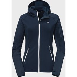 Schöffel Fleecejacke SCHÖFFEL "Fleece Hoody Lodron L", Damen, Gr. 40, blau (8820, blau), Oberstoff : 94% Polyester 6% Elasthan Oberstoff Seitenteile: 94% Polyester 6% Elasthan, sportlich, regular fit, hoch geschlossener Ausschnitt, Langarm, Jacken