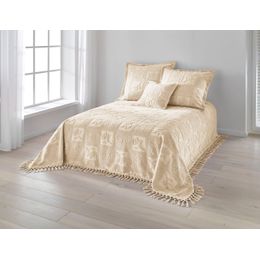 Tagesdecke PEREIRA DA CHUNA Gr. 1, beige (ecru), B:210cm L:140cm, 100% Baumwolle, Tagesdecken