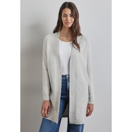 Cardigan Street One Gr. 34, erdgrau meliert, Damen, Web, 37% Baumwolle, 34% Polyacryl, 26% Polyester, 3% Elasthan , unifarben, Strickjacken, verschlusslos