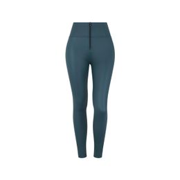 Leggings Freddy "WRUP SUPERSKINNY HIGHWAIST", Damen, Gr. L, N-Gr, blau (schwarz sea), Web, Obermaterial: 72% Polyester, 15% Polyurethan, 13% Elasthan, casual, figurbetont, Hosen, mit Lifting & Shaping Effekt