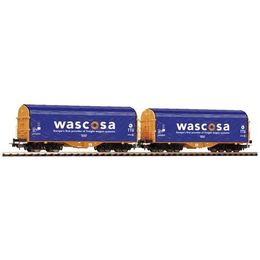 Piko H0 58396 H0 2er-Set Schiebeplanenwagen Wascosa der SBB