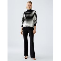Oui Pullover in Schwarz/ Creme - 53% | Größe 40 | Damen-pullover-cardigans
