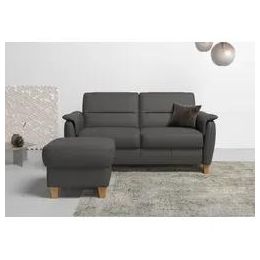 2,5-Sitzer Home Affaire "Palmera" Sofas Gr. B/H/T: 179cm x 89cm x 89cm, NaturLEDER, braun (mocca) Federkern-Polsterung, Steckvorrichtung für 2 Kopfstützen (optional)