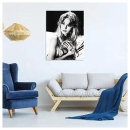 Acrylglasbild queence "Shh", grau, B:50cm H:70cm T:0,4cm, Acrylglas, Bilder, Brigitte Bardot, Fine Art-Print in Galeriequalität