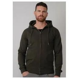 Kapuzensweatjacke PETROL INDUSTRIES, Herren, Gr. M (46), grün (olivgrün), Obermaterial: 60% Baumwolle, 40% Polyester, Basic, normal, Langarm Bündchen, Sweatjacken, mit Markenlabel