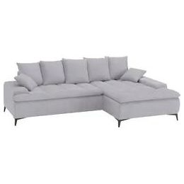 Ecksofa Inosign "Haiti III, L-Form" Sofas Gr. B/H/T: 280cm x 87cm x 180cm, Cord, mega-Recamiere rechts, grau (stripes 8637 warm grau) Mit Kaltschaum, bis 140 kg belastbar