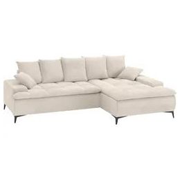 Ecksofa Inosign "Haiti III, L-Form" Sofas Gr. B/H/T: 280cm x 87cm x 180cm, Soft clean, mega-Recamiere rechts, beige (novaclean avanti 4 ecru) Mit Kaltschaum, bis 140 kg belastbar