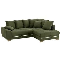 Ecksofa MR. COUCH "Nikita II, L-Form", grün (memphis 12 grün), B:243cm H:88cm T:190cm, Memphis (Grundgewebe - 100% Polyester; Nutzschicht- 90% Polyester / 10% Polyamide), Sofas, RGB-LED, Bluetooth-Soundsystem, wahlweise mit Bett, Bettkasten