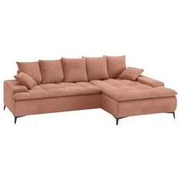 Ecksofa Inosign "Haiti III, L-Form" Sofas Gr. B/H/T: 280cm x 87cm x 180cm, Microfaser, mega-Recamiere rechts, braun (novaclean avanti 9 ginger) Mit Kaltschaum, bis 140 kg belastbar