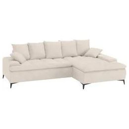 Ecksofa Inosign "Haiti III, L-Form" Sofas Gr. B/H/T: 280cm x 87cm x 180cm, Cord, mega-Recamiere rechts, beige (stripes 8622 natur) Mit Kaltschaum, bis 140 kg belastbar