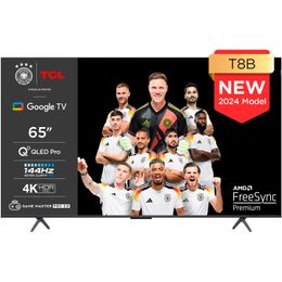 TCL QLED-Fernseher, Onkyo, Gaming Fernseher, Dolby Vision, Apple TV, F (A-G), Fernseher, grau (titanium), 65