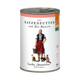 Defu Bio-Lachs Sensitive Pate Katzen-Nassfutter getreidefrei 12x410g