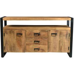 Sideboard mit 2 Türen & 3 Schubladen - Mangoholz & Metall - harlem