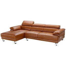 Vente-unique - Ecksofa - Premium-Leder - Ecke Links - Karamell - excelsiora