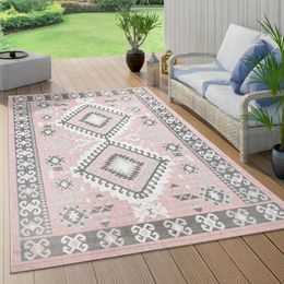 Paco Home - In- & Outdoor-Teppich Für Balkon Und Terrasse, Mit Orient-Muster, In Rosa 120x160 cm