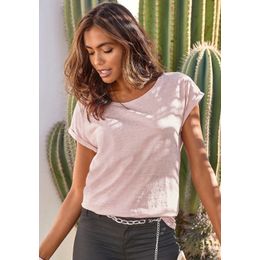 Vivance Damen Kurzarmshirt, Bunt, Gr. 32/34, T-Shirts, 100% Baumwolle