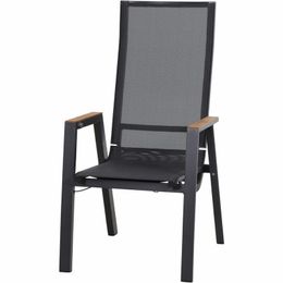 Rondo Relax Move Sessel Hochlehner Aluminium matt-anthrazit Armlehnen Teak M21920 - siena GARDEN