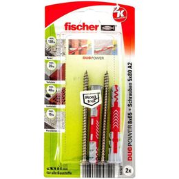 2x duopower 8x65 s Schraube nicht rostender Stahl A2 - 537628 - Fischer