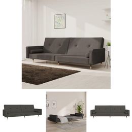 The Living Store Schlafsofa 2-Sitzer mit 2 Kissen Dunkelgrau Samt - Sofas