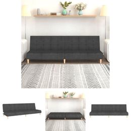 The Living Store - Schlafsofa 2-Sitzer Dunkelgrau Stoff - Sofas - Grau