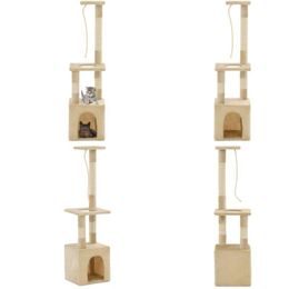 vidaXL Katzen-Kratzbaum mit Sisal-Kratzsäulen 109 cm Beige - Kratzbaum - Kratzbäume - Home & Living - Beige