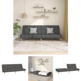 The Living Store - Schlafsofa 2-Sitzer Dunkelgrau Stoff - Sofas - Grau