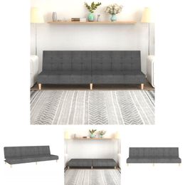 The Living Store - Schlafsofa 2-Sitzer Hellgrau Stoff - Sofas - Grau