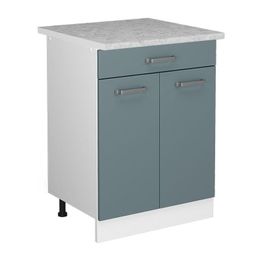 Unterschrank R-Line, Blau-Grau, 60 cm mit Schubladen, VICCO