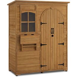 M MCombo Gartenschrank Geräteschuppen Holz 0926, 73×144×185 cm (Natur)