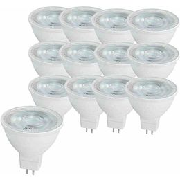 12er-Pack MR16 5 w GU5.3 LED-Glühbirne, entspricht MR16-Halogenlicht, Kaltweiß 6000 k, 500 Lumen, nicht dimmbar, ac/dc 12 v, Energieklasse a: