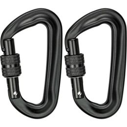 Memkey - 2 Stück Kletterkarabiner 12 kN (1200 kg), robuster Aluminium-Karabiner, D-förmiger Karabiner für Hängematten, Yoga, Schaukel, Camping,