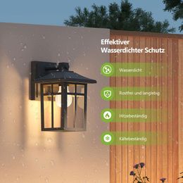 Schwarz Außen Wandleuchte Wandbeleuchtung Deko Wandlampe Outdoor Wandlampe für Außenwand Hauswand Haus(Leuchtmittel nicht inklusive ) - S'afielina