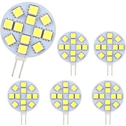 2 w G4-LED-Glühbirne, ac/dc 12–24 v, 200 lm Kaltweiß 6000 k, 12 x 5050 smd, entspricht einer 20 W-Halogenlampe, nicht dimmbar, runde G4-LED-Glühbirne