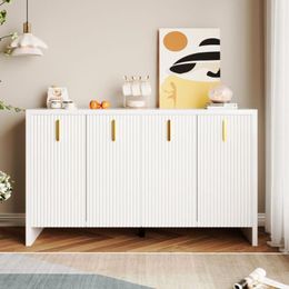 Modernes, minimalistisches weißes Sideboard: die perfekte Kombination aus flexibler Aufbewahrung und elegantem Design, Sideboard mit goldenen Griffen