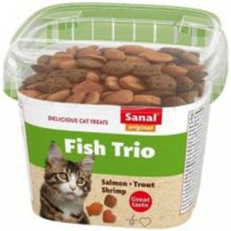 BURI - 6x 75g sanal Cat Fish Trio Katzen Leckerlis Katzenfutter Katze Fisch Snack 450g