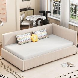 Polsterbett Schlafsofa 90200 Multifunktionsbett mit Lattenrost hautfreundlicher Samtstoff Beige