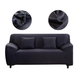 Bezug für 2-Sitzer-Sofa 145–185 cm in Schwarz, elastisch, dick und widerstandsfähig