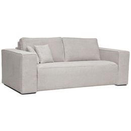 Schlafsofa mit Matratze 4-Sitzer - Cord - Beige - Liegefläche 160 cm - Matratze 14 cm - AMELIA II