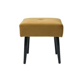 Miliboo Niedriger Hocker aus Stoff mit Samteffekt in Bronze und schwarzes Metall H46 cm guesta